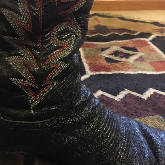 Justin Boots | Shoes | Justin Elephant Black Cowboy Boots | Poshmark